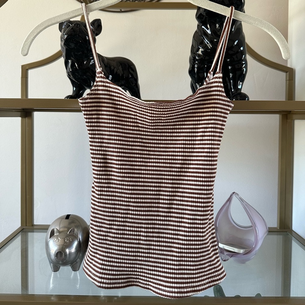 Reformation Brown Striped Camisole - Gem